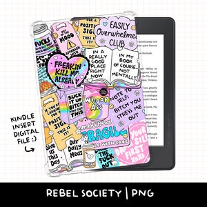 Kindle Case Collage Style INSERT PNG File - Printable E-reader File ...