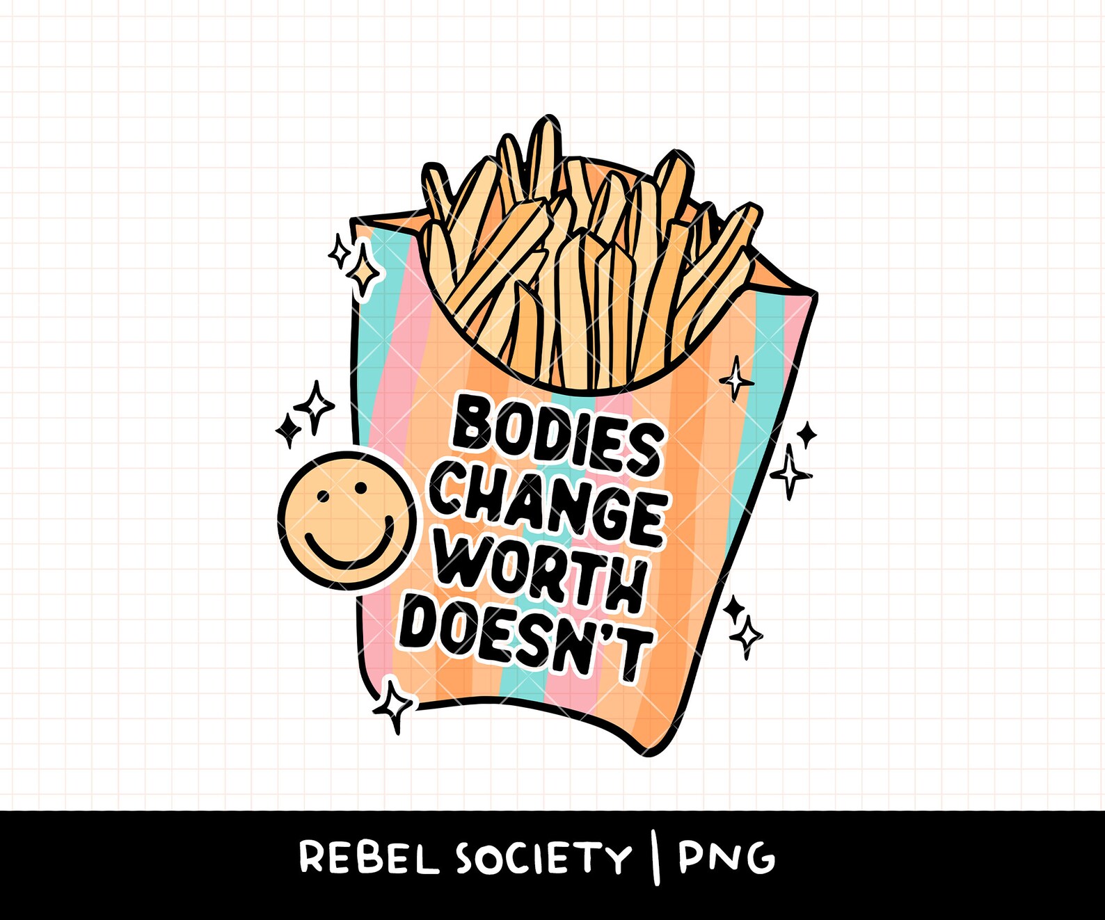 Body Positive PNG Trendy PNG Bodies Change Worth Doesn't - Etsy