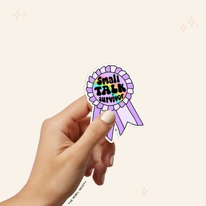 Small Talk Survivor Award Ribbon PNG, Trendy T-shirt Sticker Designs ...