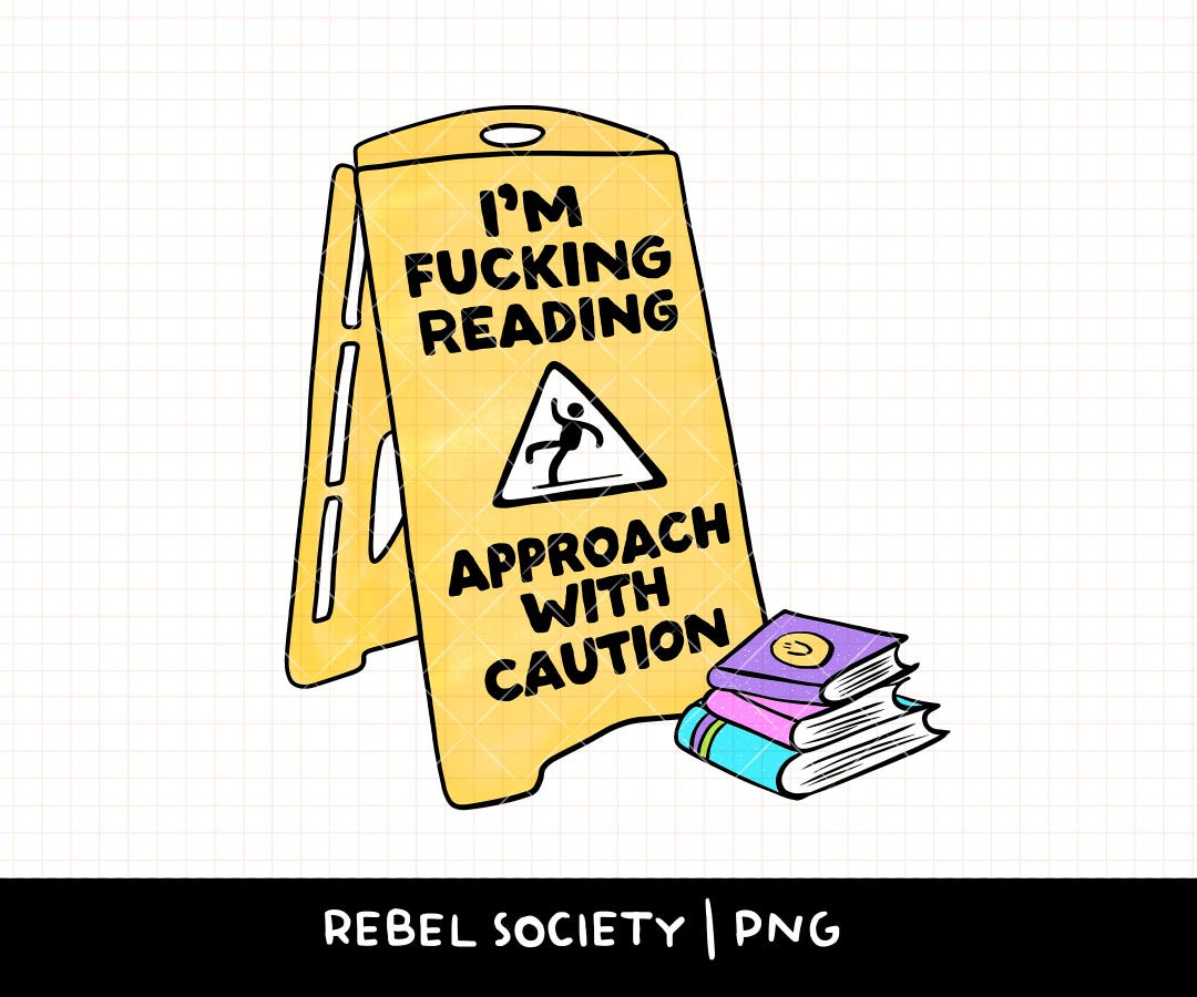 Reading Approach With Caution Sign PNG Trendy PNG Reading Smut PNG Book ...