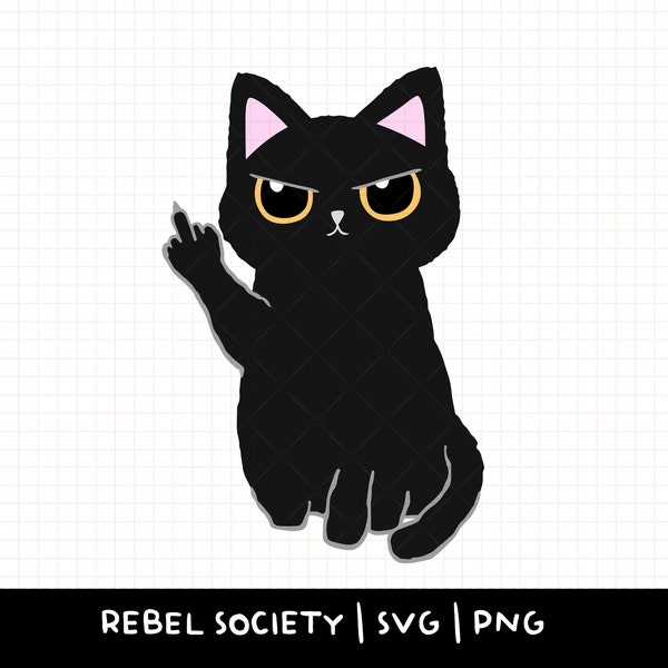 Middle Finger Cat Svg - Etsy