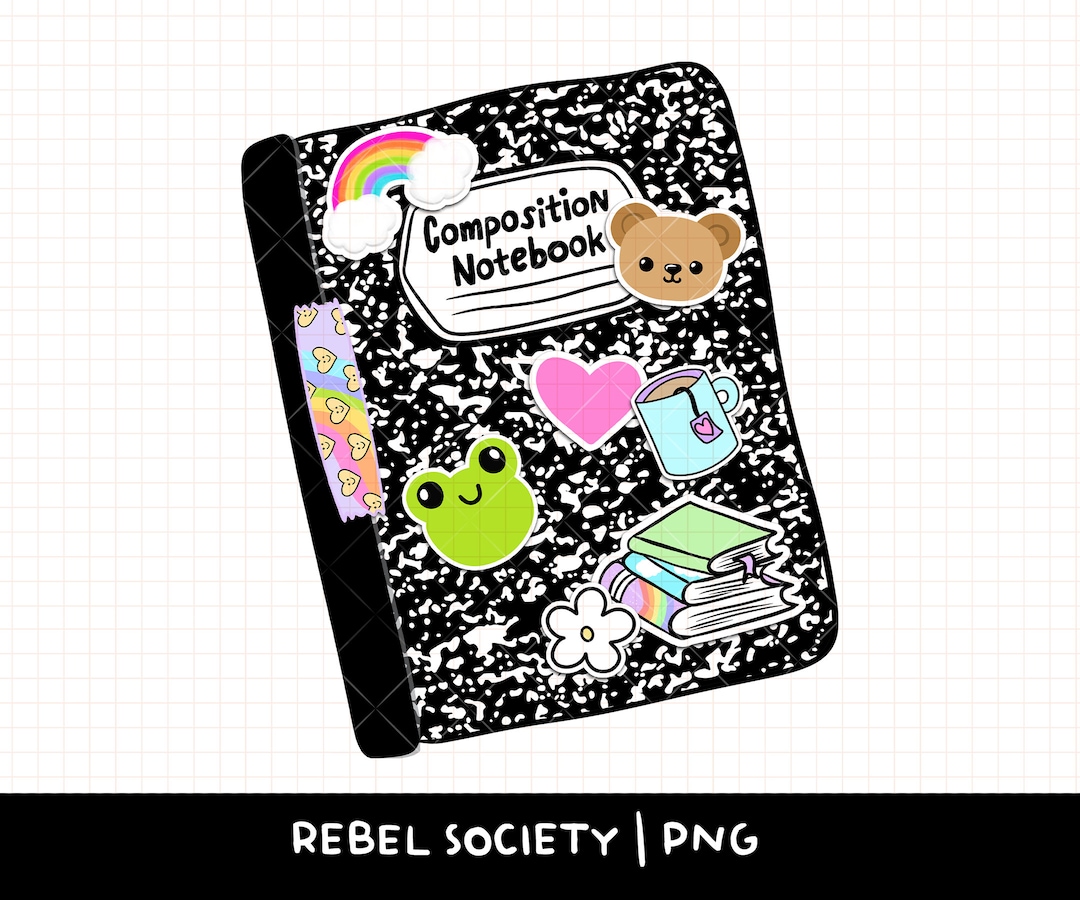 Composition Book PNG Sticker Design Sticker Hoarder Unused Sticker Club ...