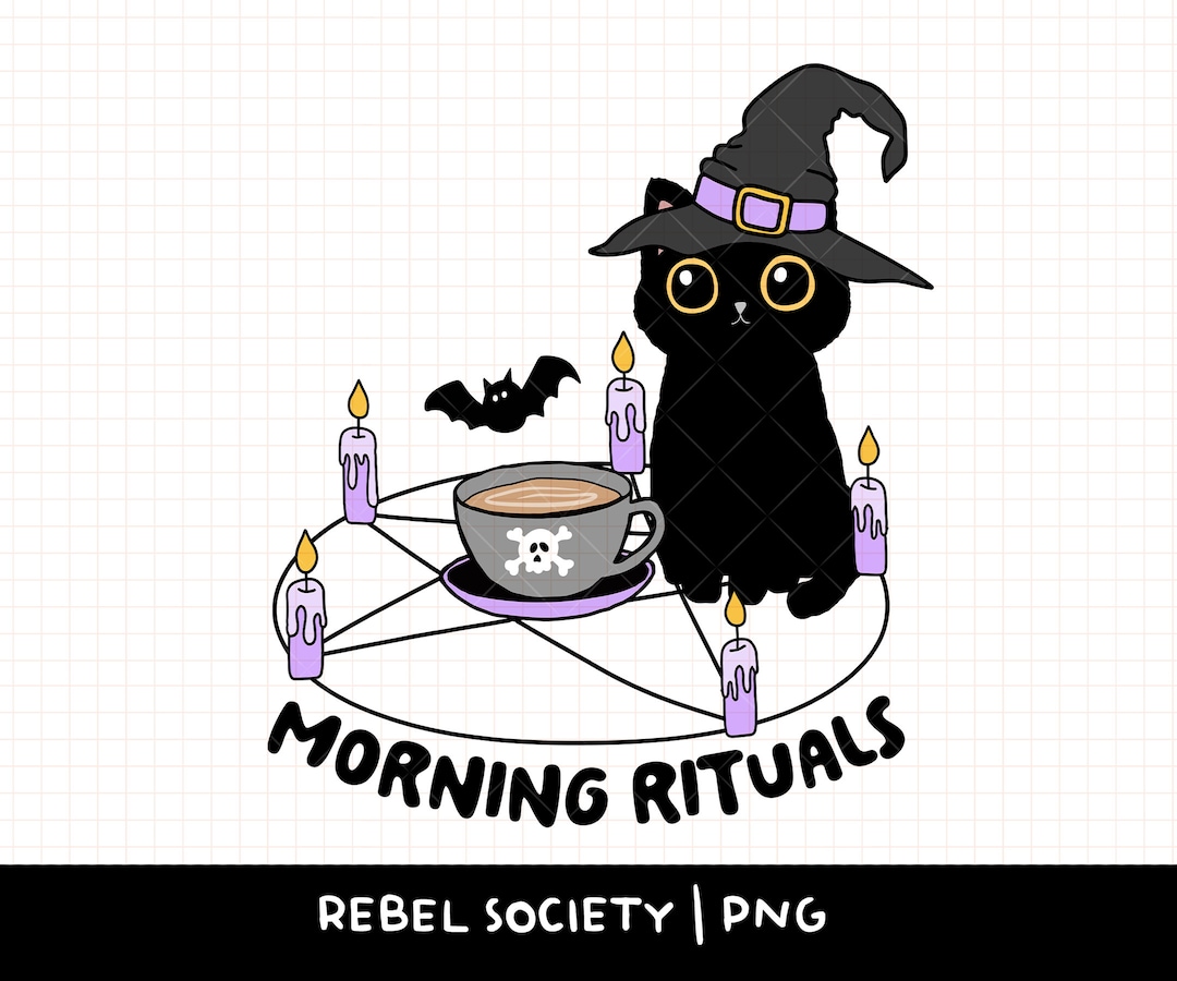 Morning Rituals PNG Spooky Pastel Goth Pentagram Pentacle Witchy Witch ...