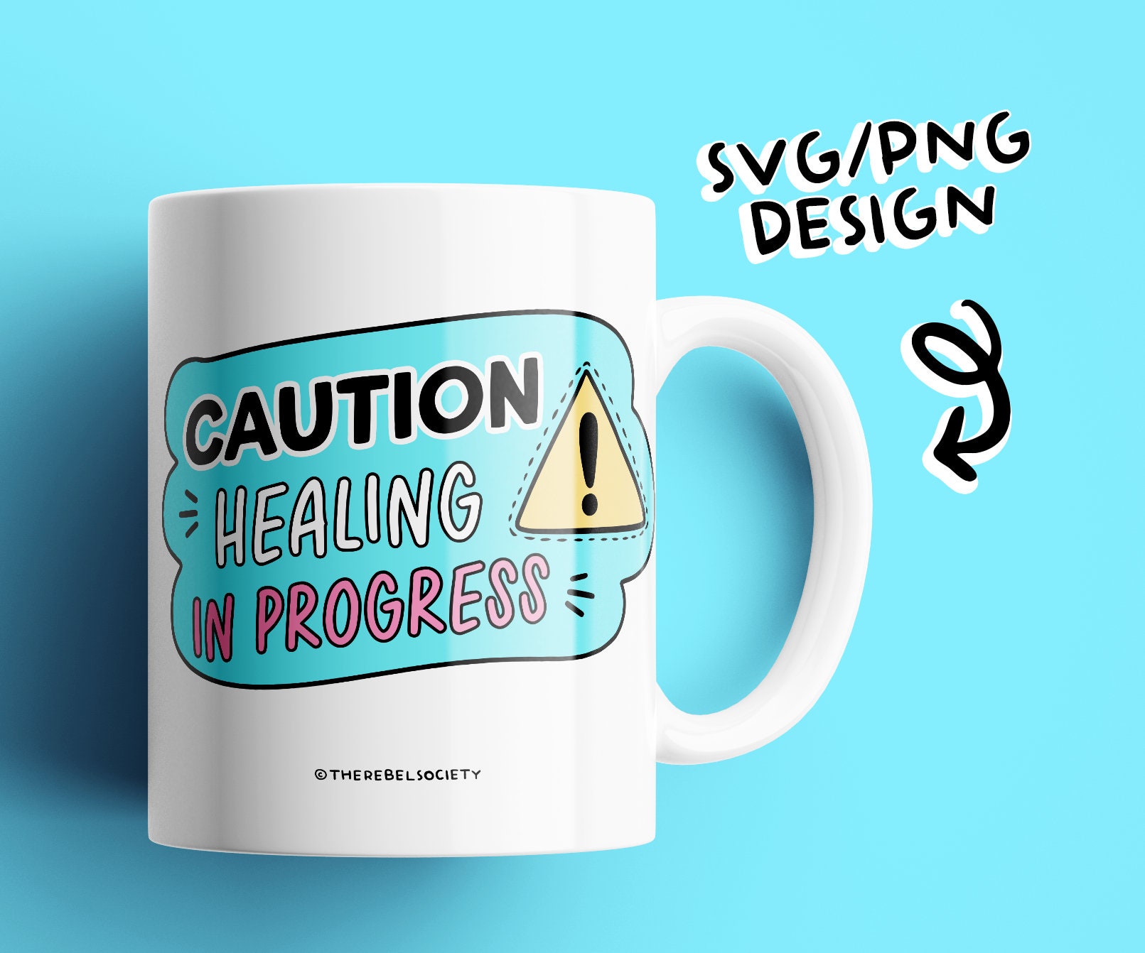 Caution Healing in Progress SVG Trendy SVG Cute Street Sign - Etsy