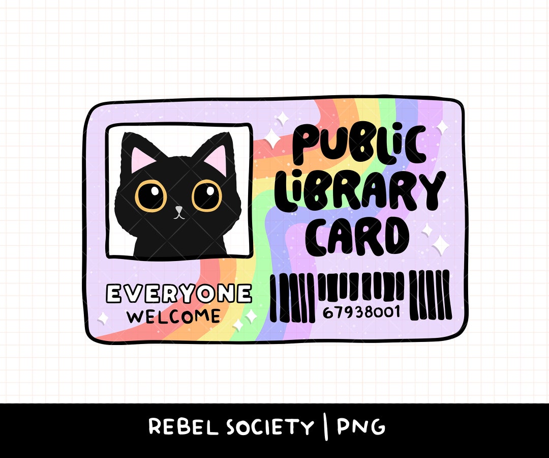 Library Card PNG Black Cat Support Local Library Trendy PNG Reading ...