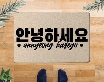 Korean Gift Annyeong Korea Door Mat Korean Welcome Mat Housewarming ...