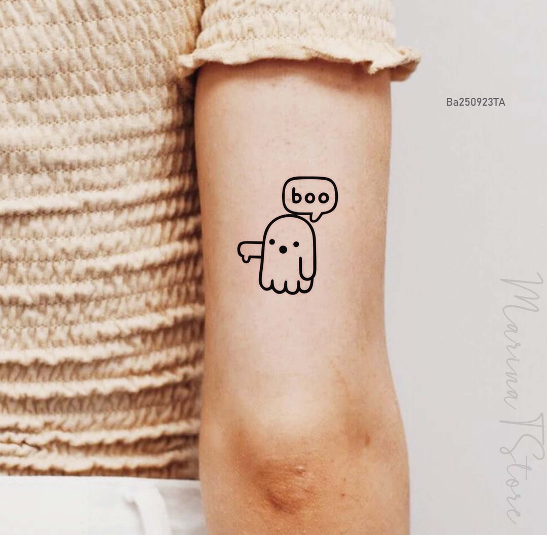 Spooky Tiny Ghost Boo Temporary Tattoo-waterproof Removable Tattoo for ...