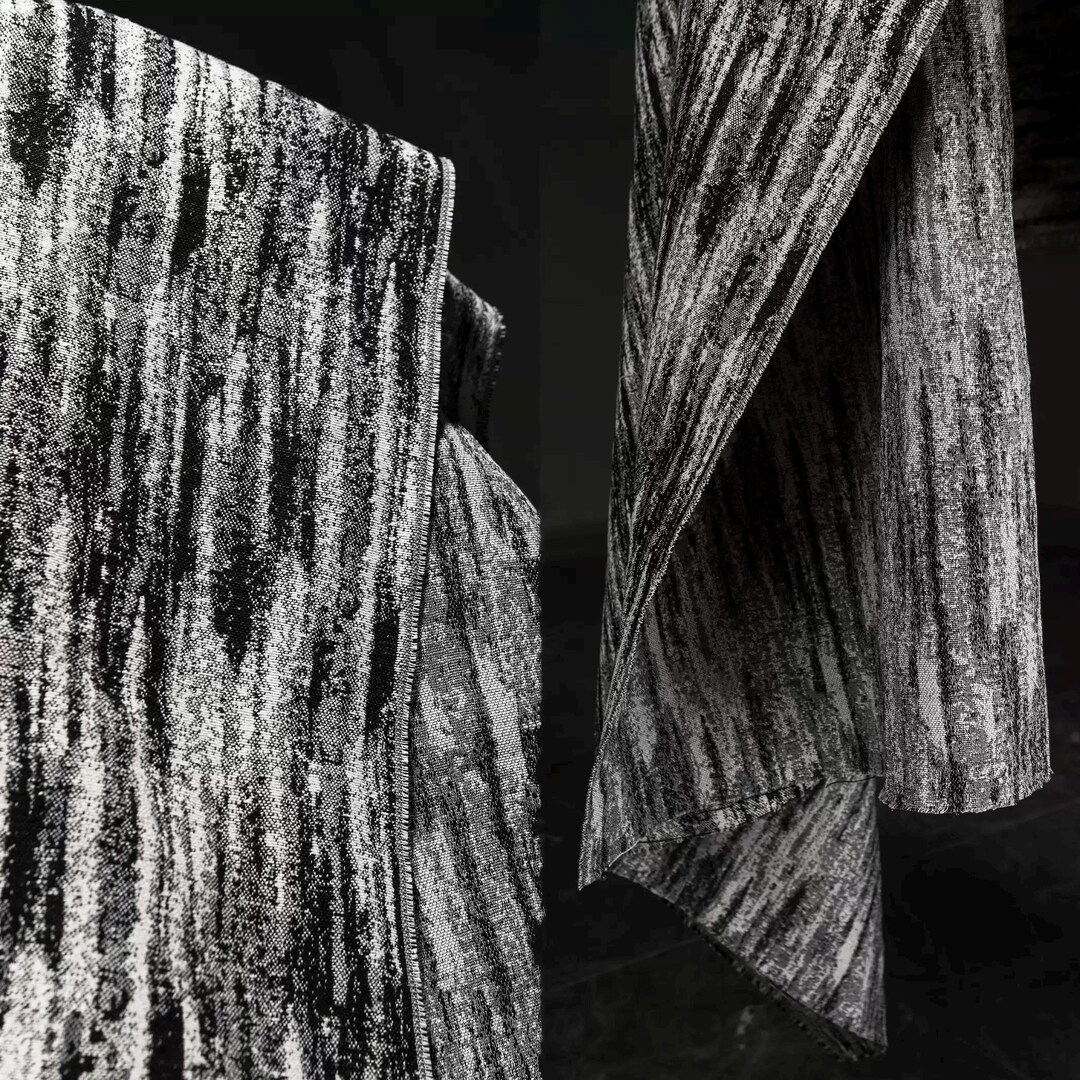 Meteor Pattern, Black Grey, Jacquard Fabric, Denim, Pure Cotton Fabric ...