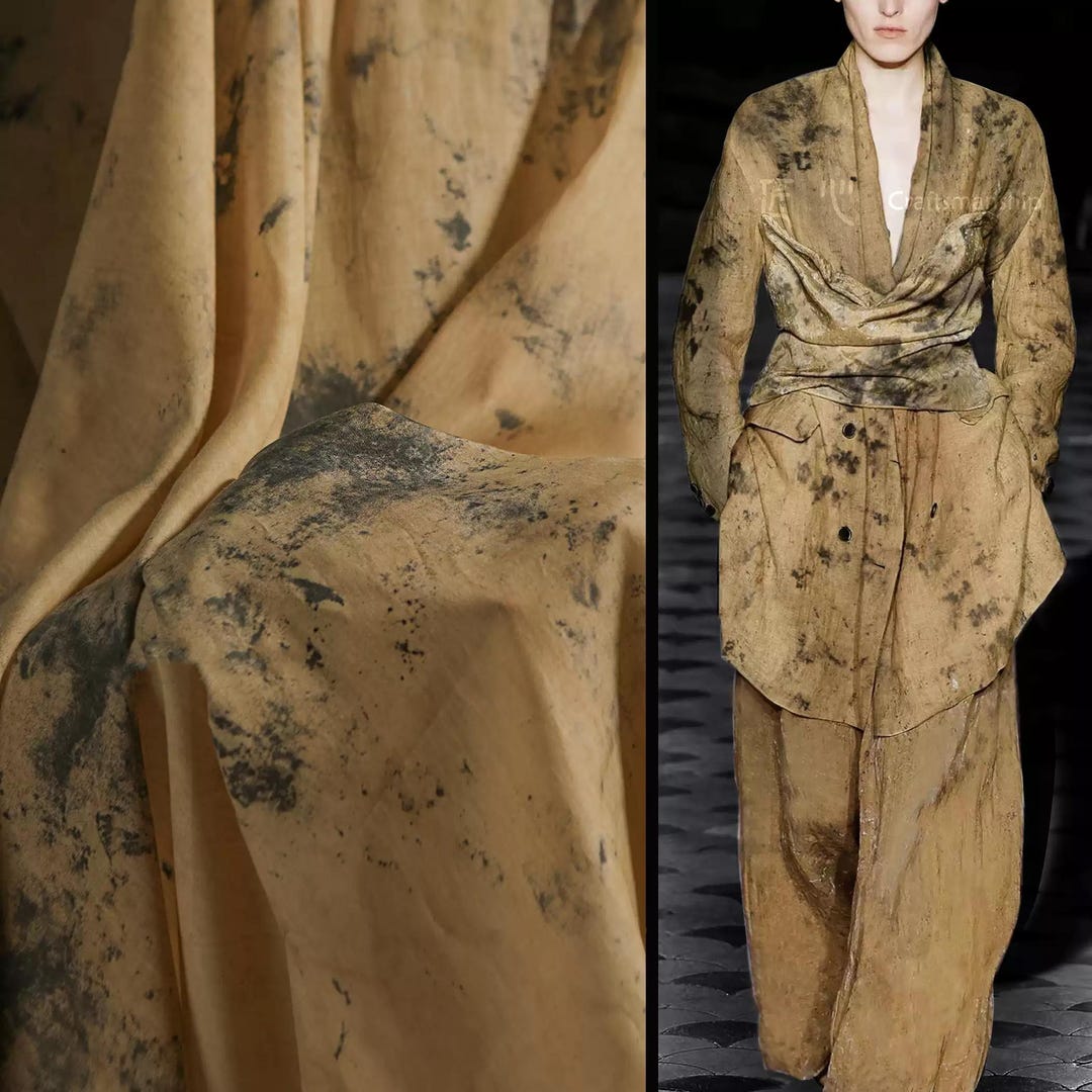 Camel-colored Fabric, Plant-dyed Fabric, Color-faded Fabric, Cotton ...