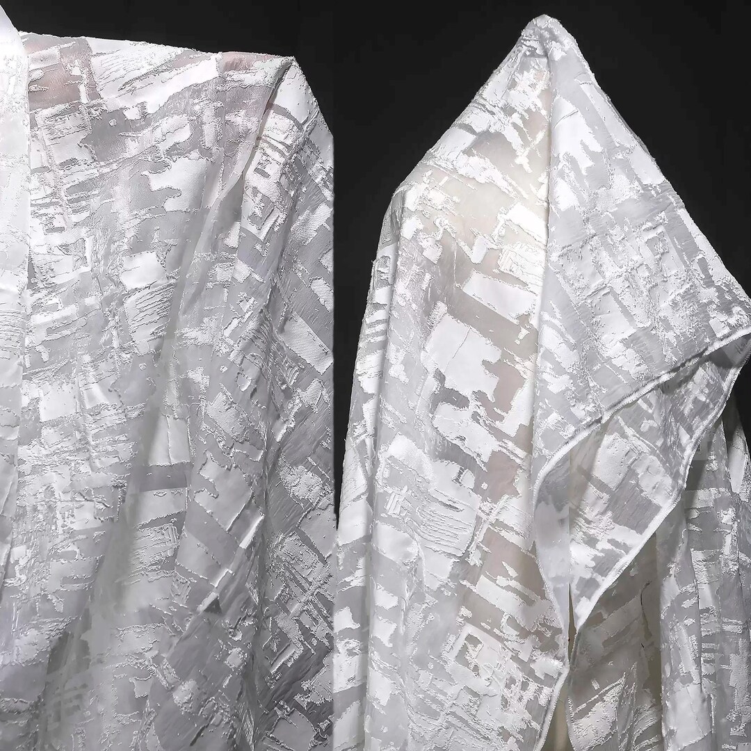 Silhouette Fabric, Engraved Texture Fabric, White Fabric, Jacquard ...