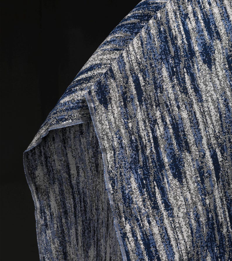 Meteor Pattern, Black Grey, Jacquard Fabric, Denim, Pure Cotton Fabric ...