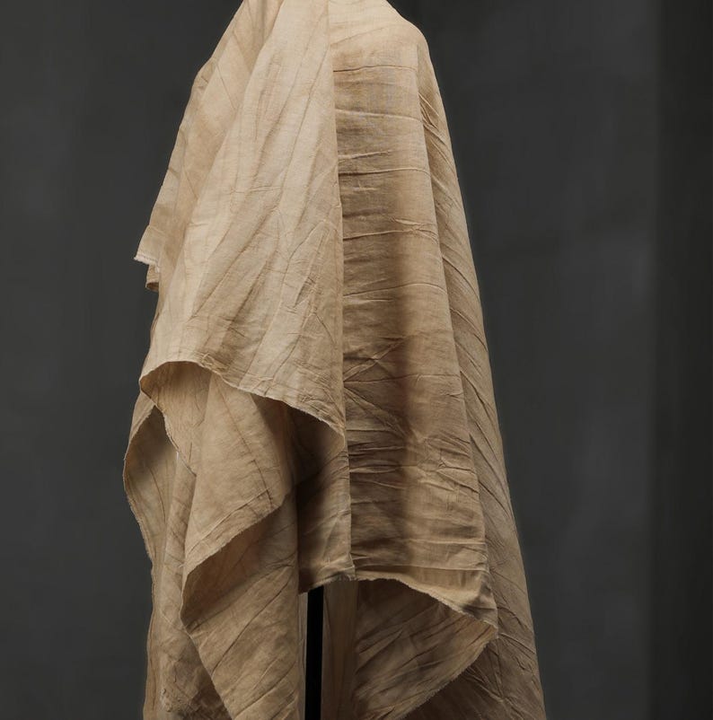 Raw Beige Fabric, Pressed Crease Fabric, Cotton-linen Fabric, Plant ...