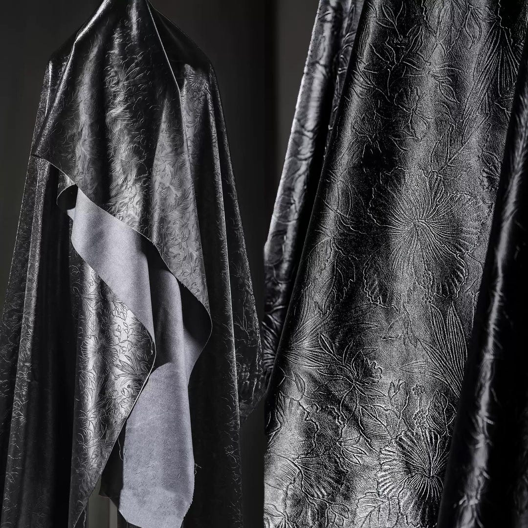 Black Fabric, Engraved Fabric, Embossed Leather Fabric, Concave-convex ...