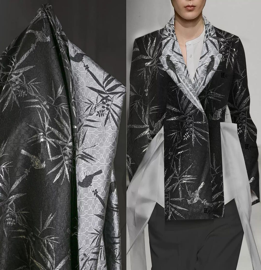Bamboo-sparrow Jacquard Fabric, Dimensional Fabric, Embroidered Fabric ...