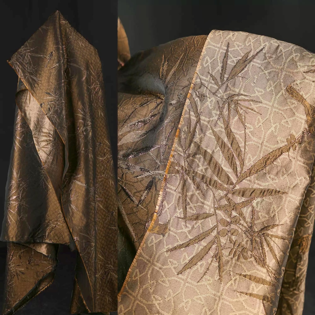 Brown Jacquard Fabric, Dimensional Fabric, Embroidered Fabric, Subtle ...