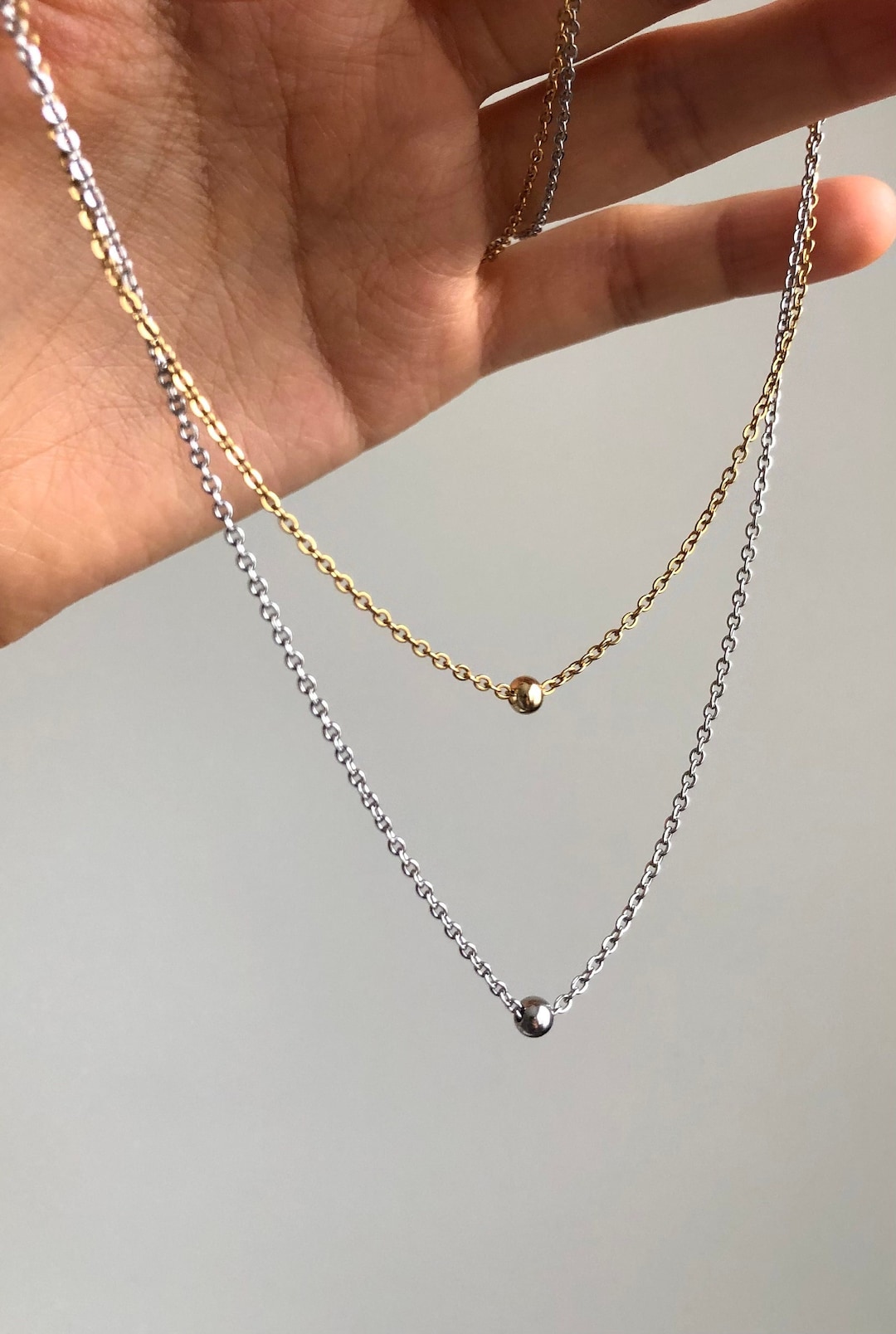 Collier de perles minimaliste, collier en couches délicates, collier de ...