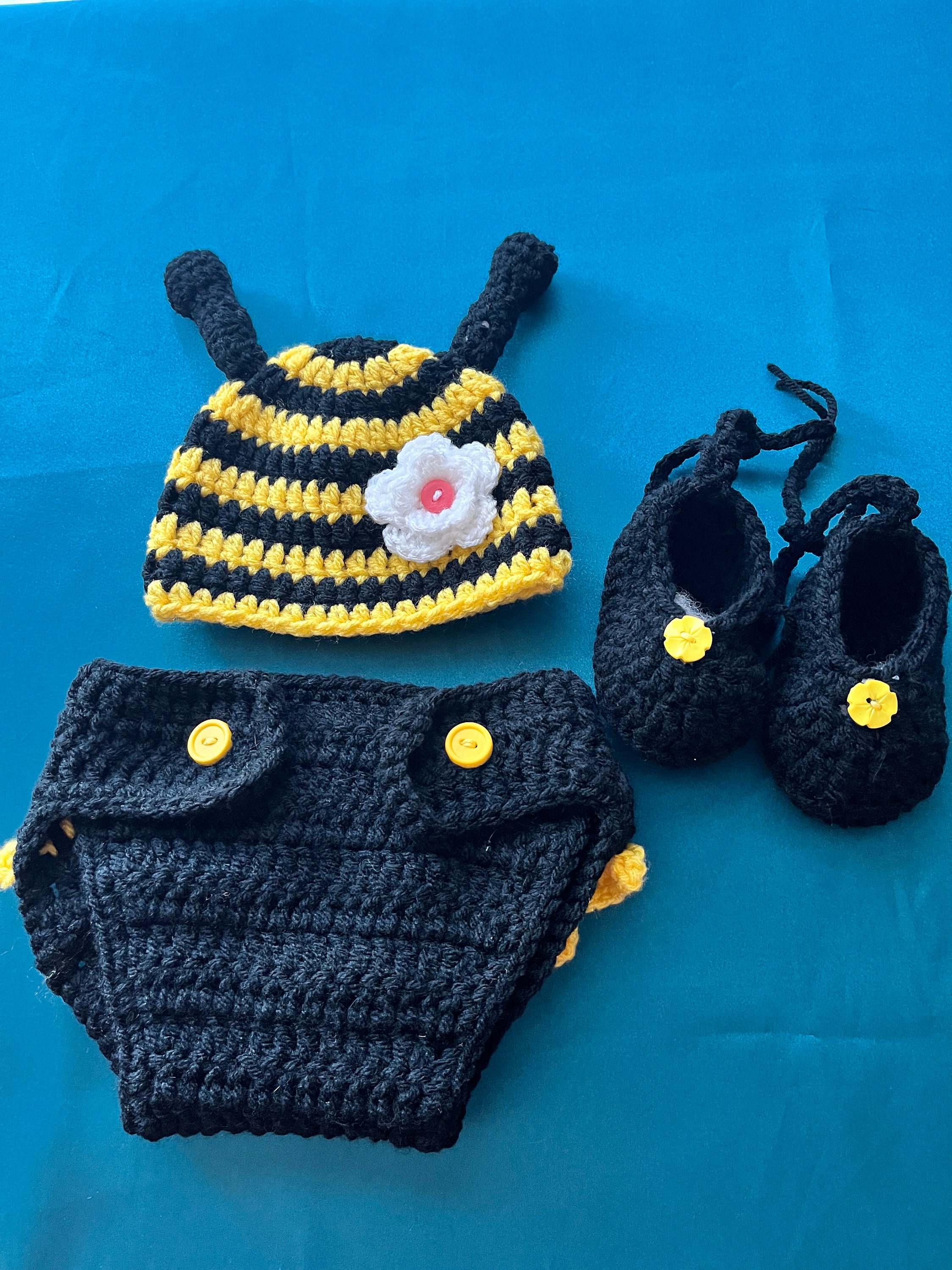 Crochet Baby Bumblebee Diaper Set - Etsy