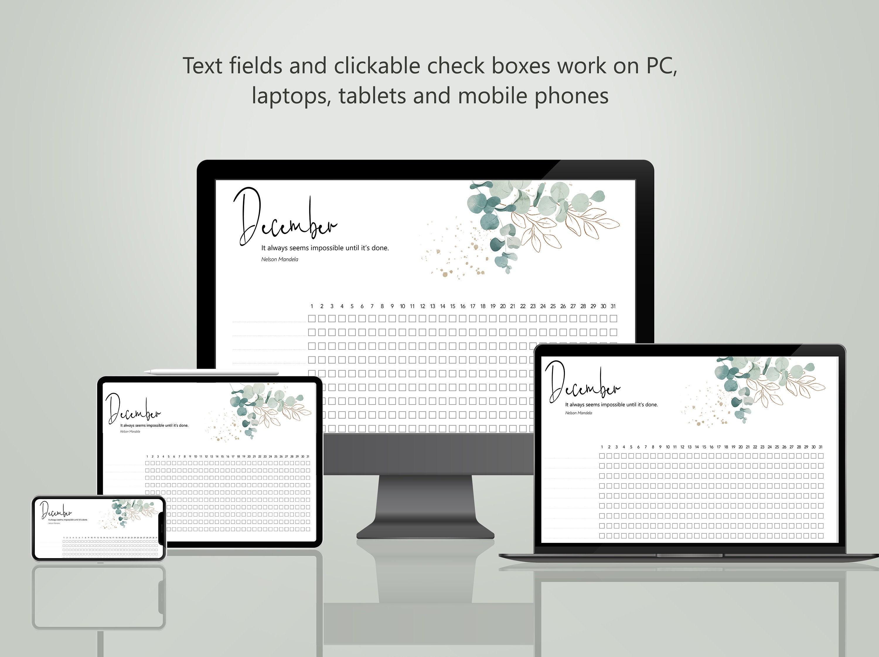 Monthly Habit Tracker | Printable Digital Bullet Journal Starter Kit ...