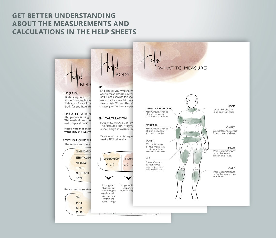 Printable Measurement Tracker for Men Digital Fitness - Etsy