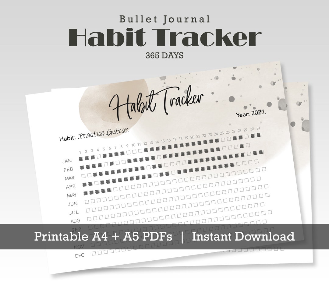 Monthly Habit Tracker, Digital Bullet Journal, Productivity Planner ...