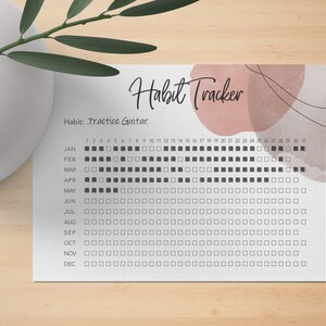 Monthly Habit Tracker Digital Bullet Journal Productivity - Etsy