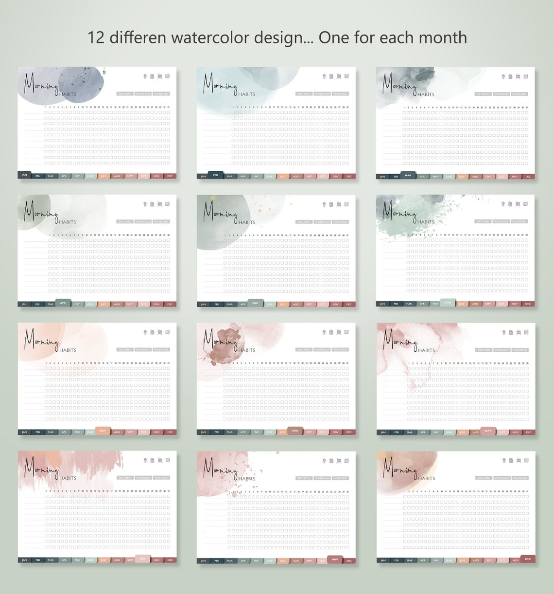 Monthly Habit Tracker Digital Bullet Journal Starter Kit - Etsy
