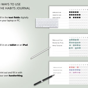 Monthly Habit Tracker | Printable Digital Bullet Journal Starter Kit ...