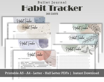 Monthly Habit Tracker, Digital Bullet Journal, Productivity Planner ...