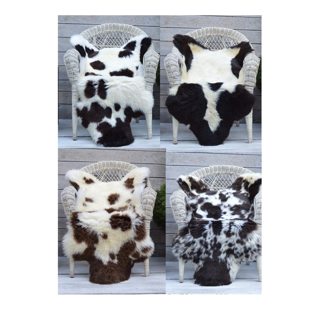 Yeti Sheepskin Rug Throw Hide Rare Breed Jacob 100% Genuine Natural ...