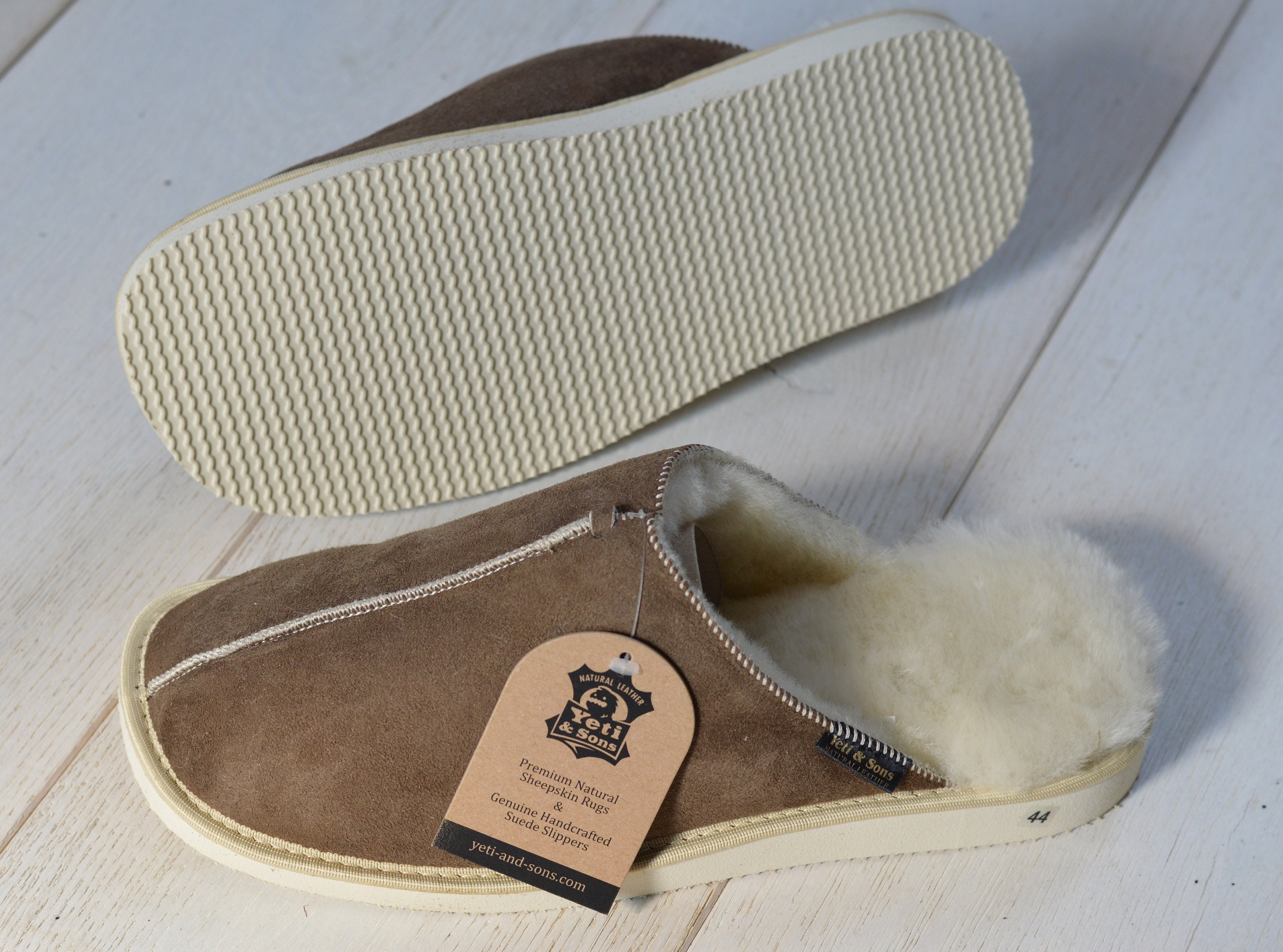 Yeti Hand Crafted Mens Genuine Sheepskin Mule Slippers 100% | Etsy