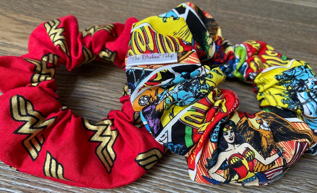 Wonder Woman Hair Scrunchies | Super Hero | Hair Ties | Hair Elastics ...