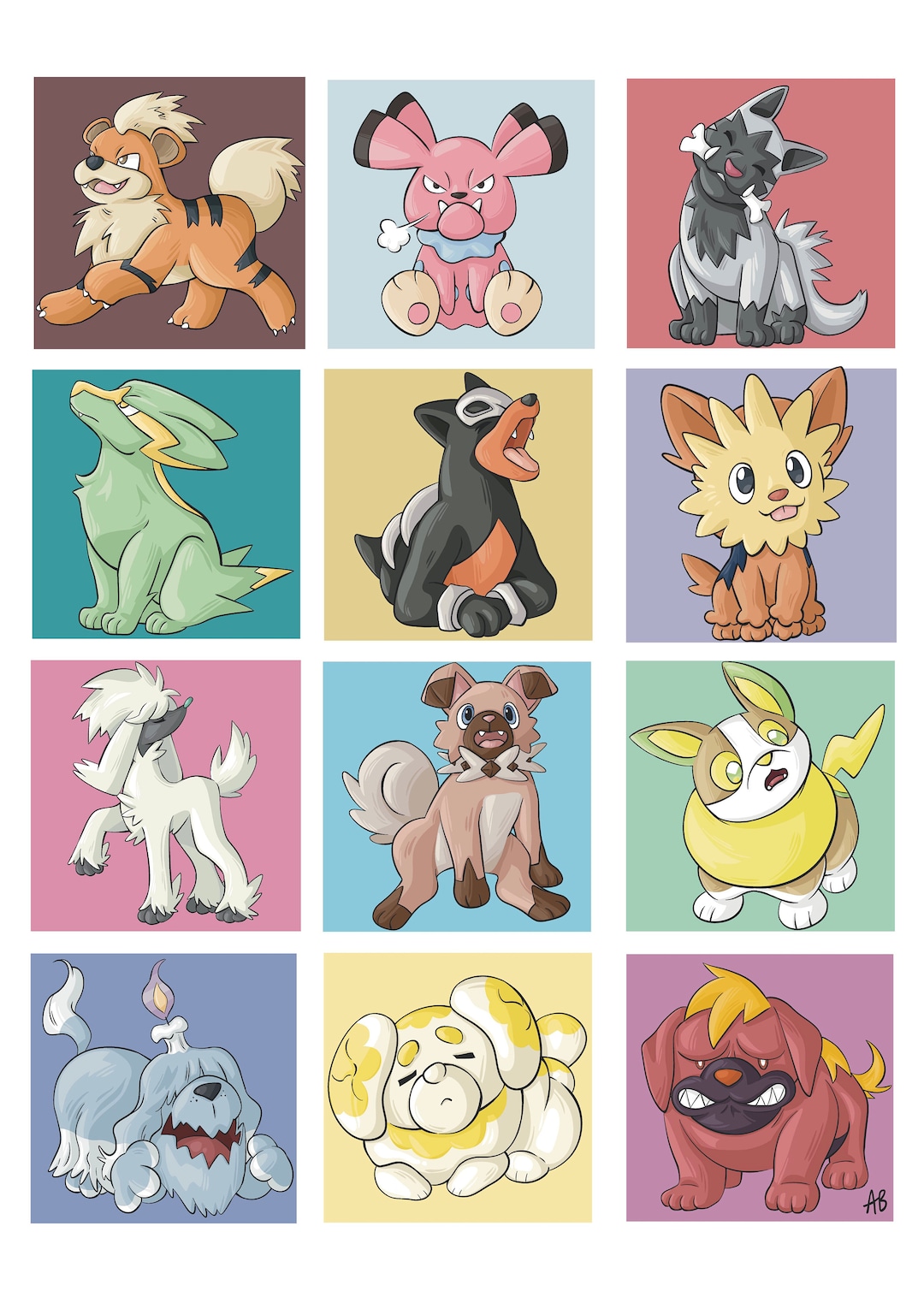 Pokemon Dog Poster A3 - Etsy