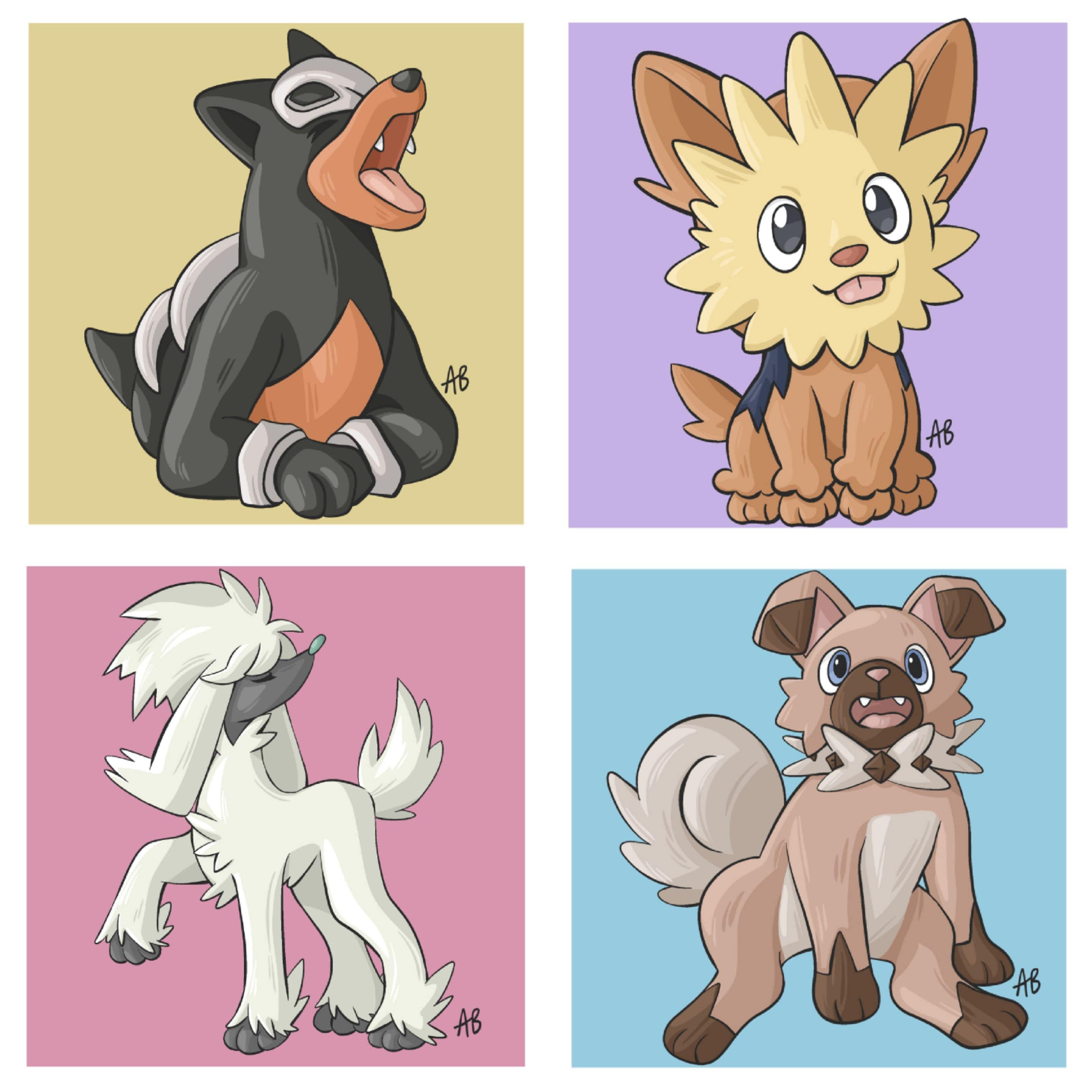 Pokemon Dog Prints 5x5 Inches - Etsy