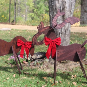 Wood Reindeer Lawn Set , Deer Cut Out Yard Decoration, Large Wood ...