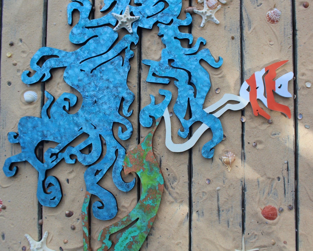 Filigree Mermaid Art Wall Hanging, Handmade Mermaid Wall Decor ...