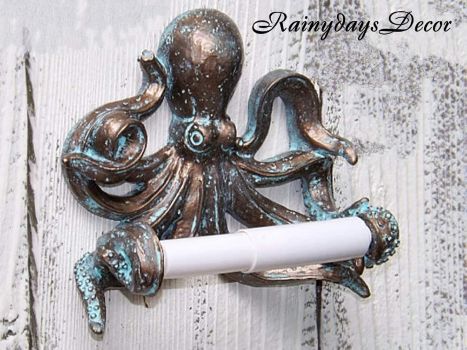 Octopus Toilet Paper Holder~beach Bathroom, Nautical, Octopus Gift - Etsy