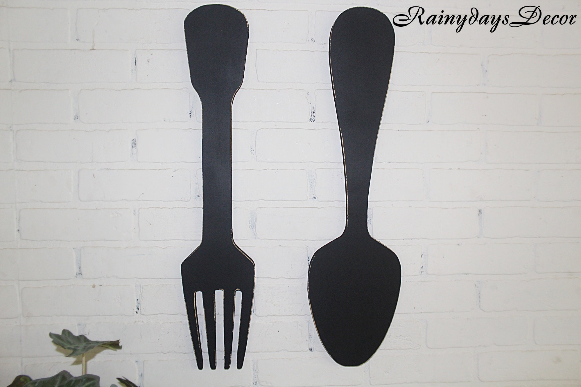 Fork and Spoon Kitchen Wall Decor, Rustic Wall Decor, Rustic Kitchen, Farmhouse Kitchen, Large ...