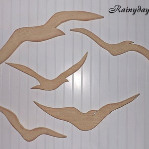 Solid Color Seagulls / Wood Seagull / Wall Seagulls / Coastal Wall ...