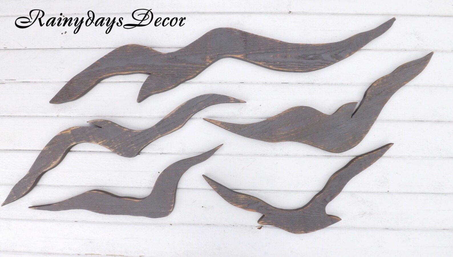 Solid Color Seagulls / Wood Seagull / Wall Seagulls / Coastal - Etsy