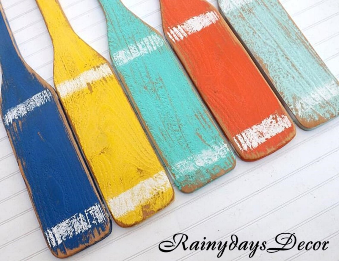 Oar Wall Decor Wood Oar Wall Mount Rustic Beach Decor Beach - Etsy