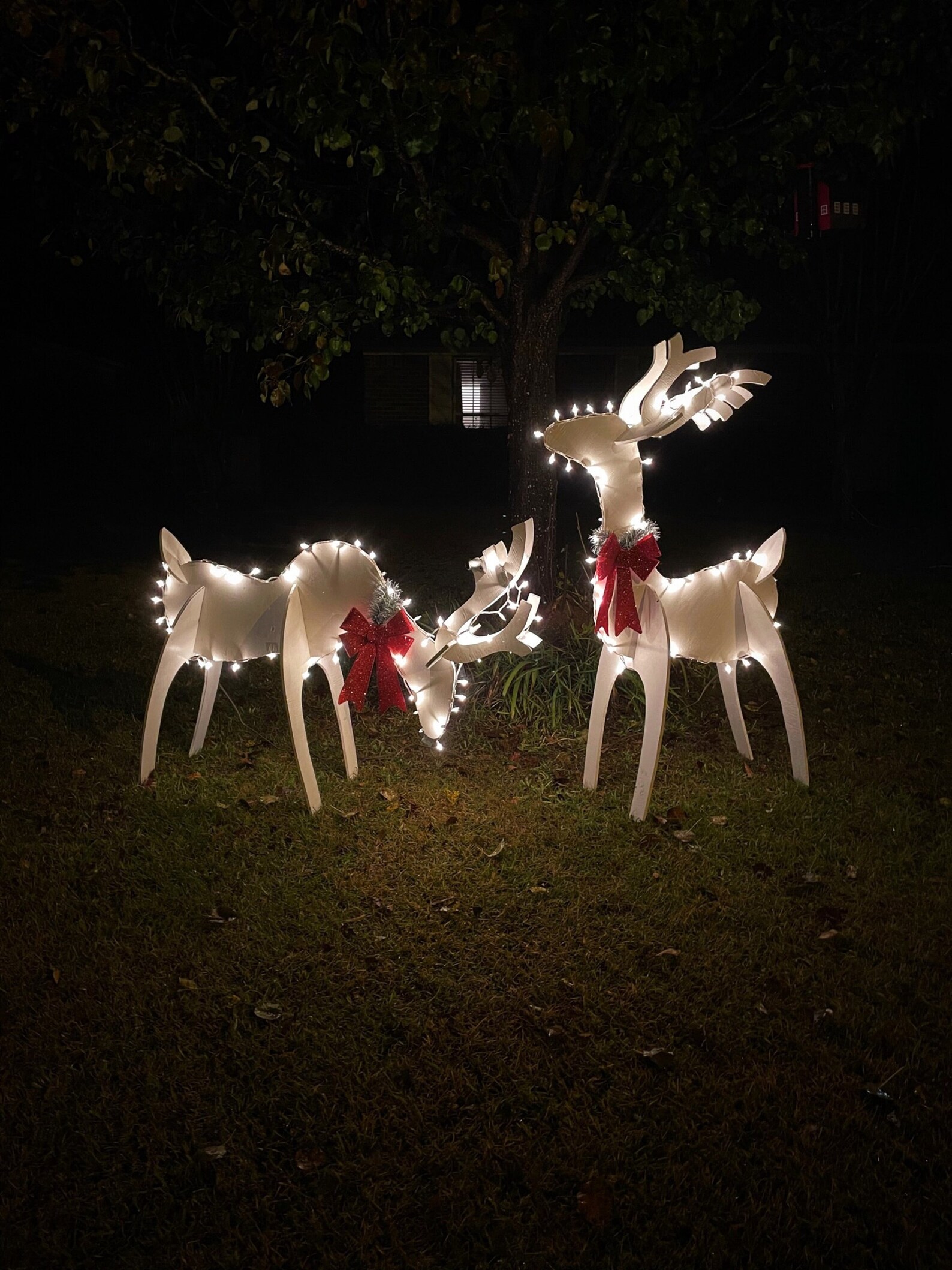 Wood Reindeer Lawn Set , Deer Cut Out Yard Decoration, Large Wood ...