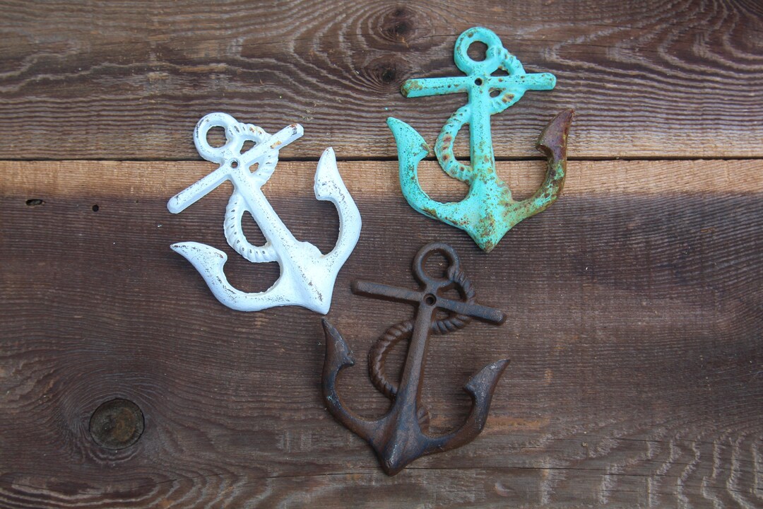 Cast Iron Wall-mounted Anchor Hangers for Nautical Organization - Etsy
