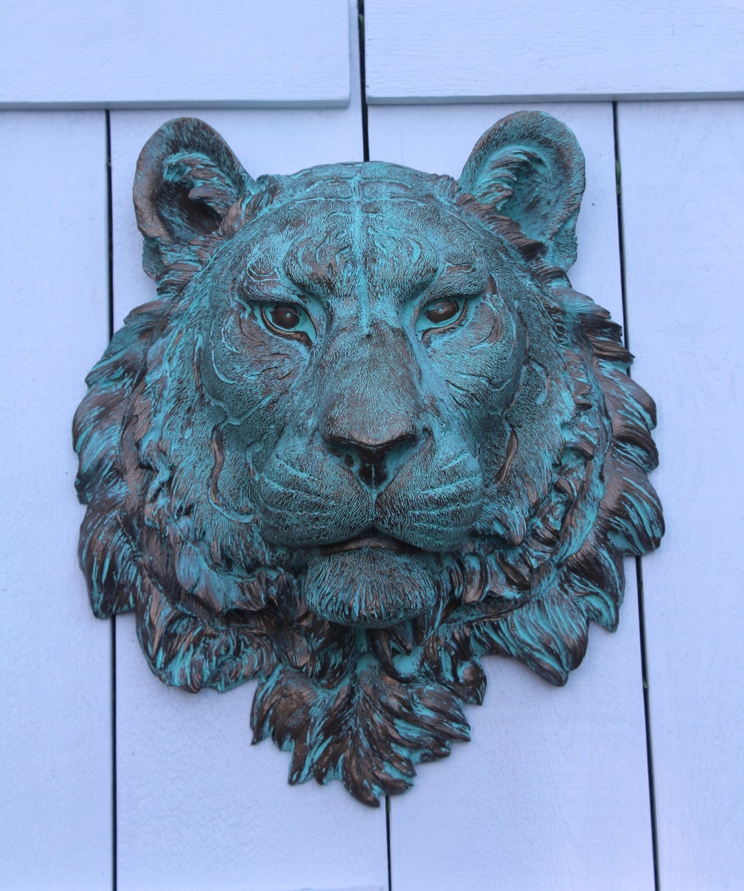 Majestic Faux Taxidermy Tiger Head | Lifelike Wildlife-inspired Decor ...