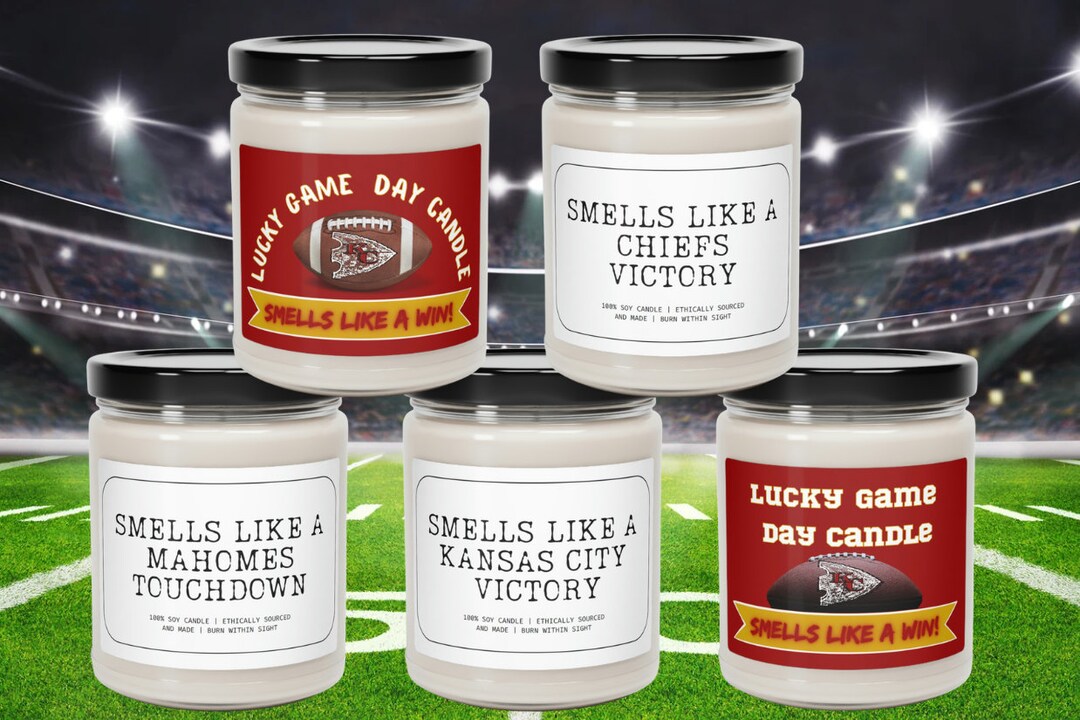 Kansas City Chiefs Inspired, Lucky Game Day Scented Soy Candle, 9oz - Etsy