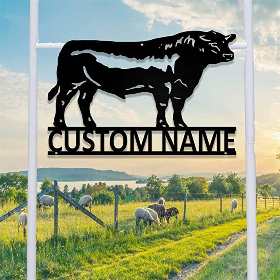 Custom Black Angus Bull Metal Sign Wall Decor Personalized - Etsy