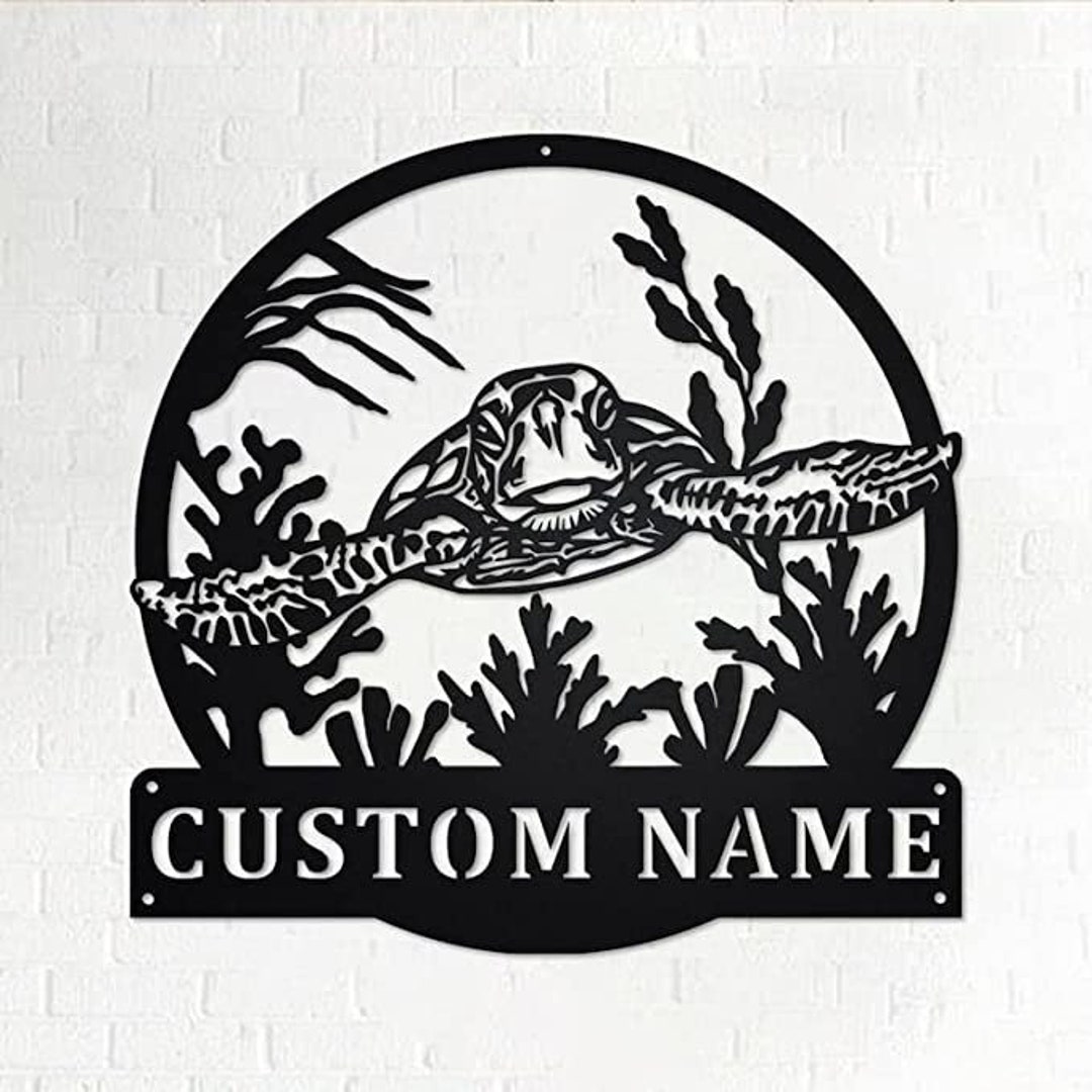 Personalized Sea Turtle Metal Sign Sea Turtle Metal Wall Art - Etsy