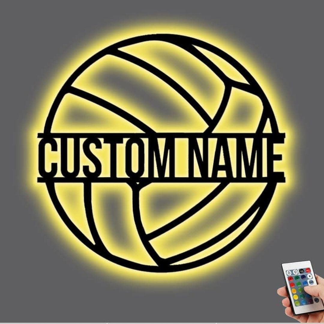 Custom Volleyball Sign With Led Lights Custom Name - Etsy