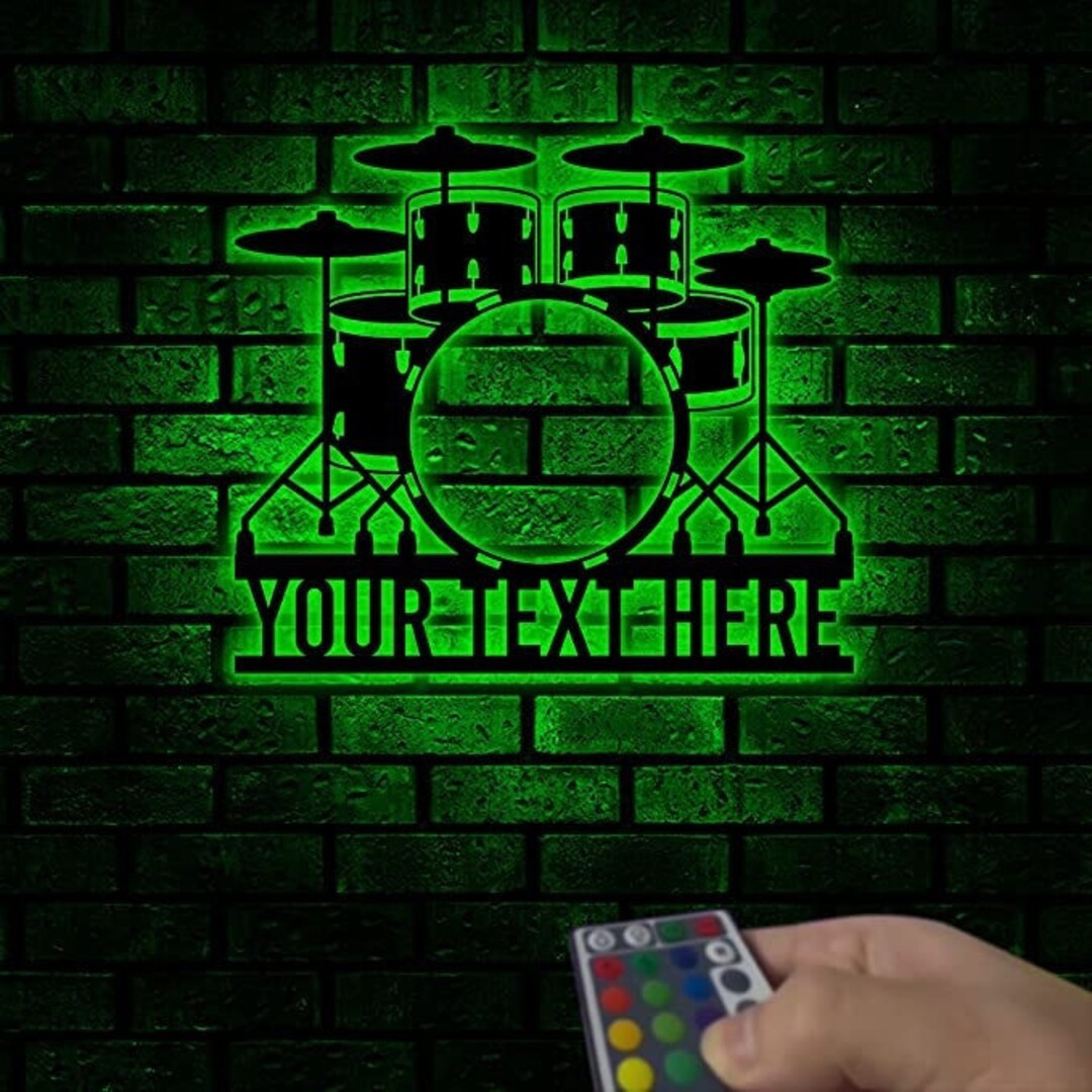 Personalized Metal Drummer Sign LED Lights Custom Gift for - Etsy