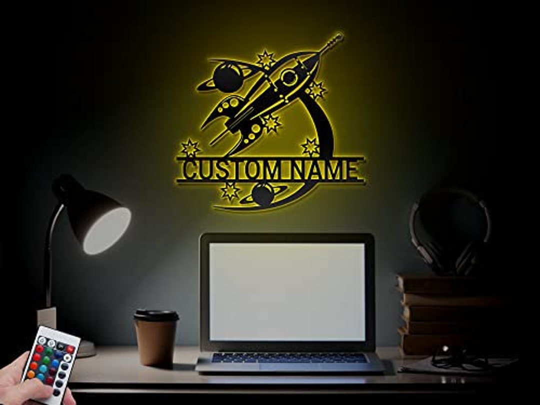 Custom Space Ship LED Lights Metal Wall Art Personalized - Etsy