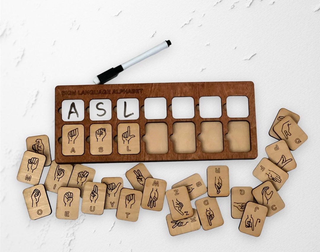 ASL Alphabet, Sign Language, Learning Board, Dry Erase, Educational Toy ...